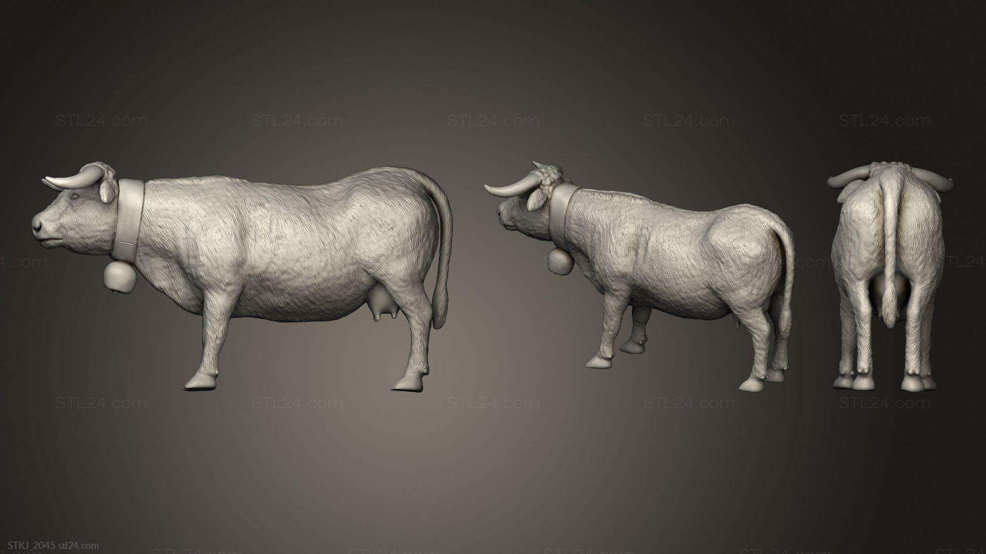 Animal figurines - Cow 22, STKJ_2045. 3D stl model for CNC